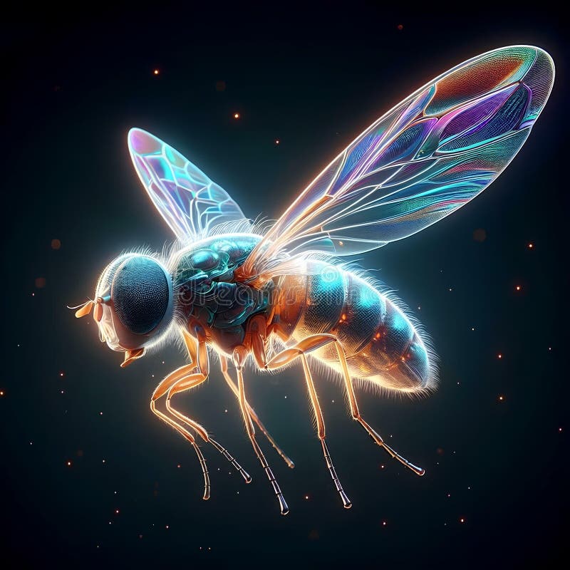 Illustration with Artistic Details of a Fly Stock Image - Image of ...