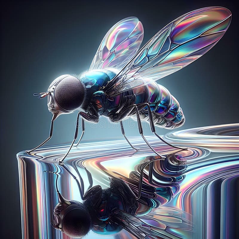 Illustration with Artistic Details of a Fly Stock Image - Image of ...