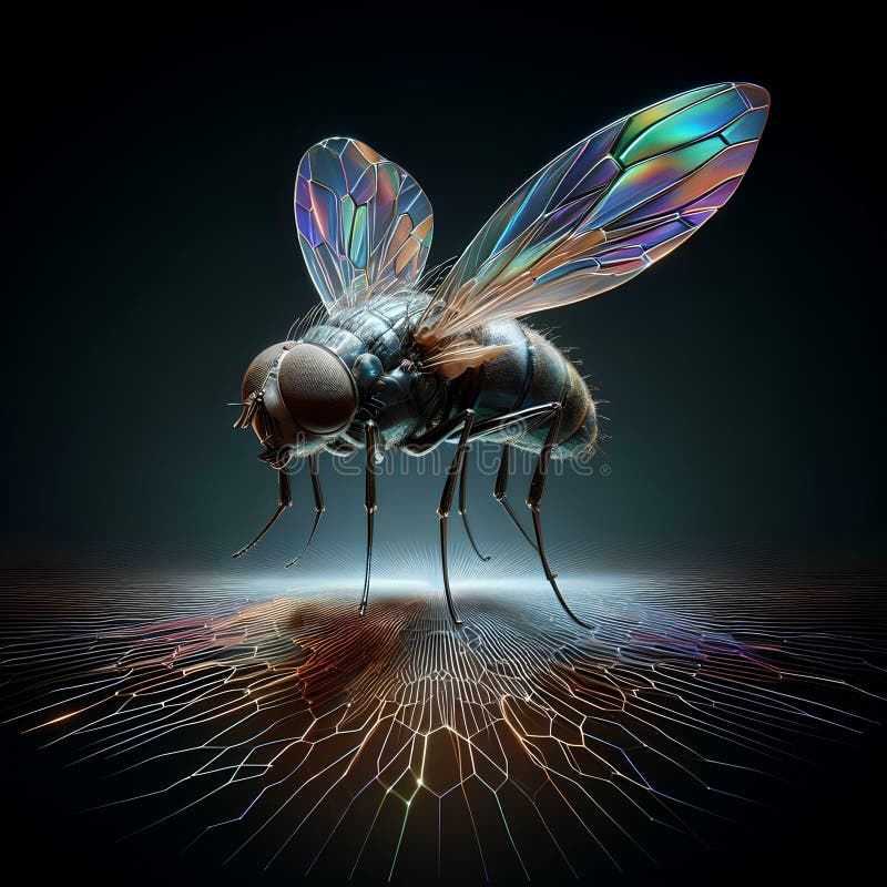 Illustration with Artistic Details of a Fly Stock Photo - Image of head ...