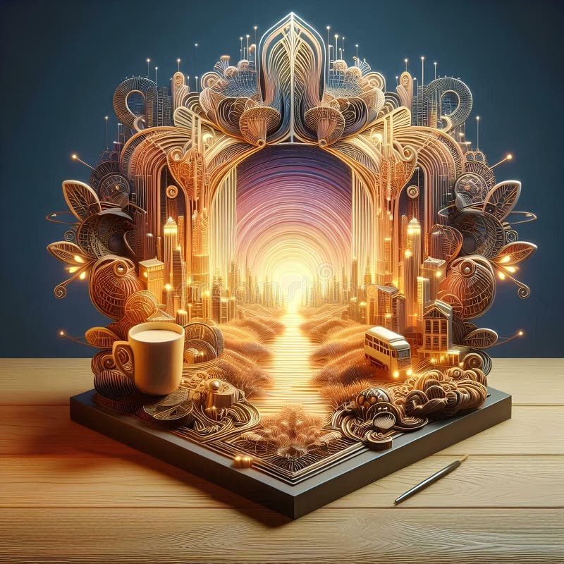 Image of a Lucid Dream with 3d Light Stock Illustration - Illustration ...