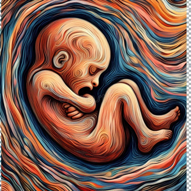 Artistic image of a fetus stock illustration. Illustration of inside ...