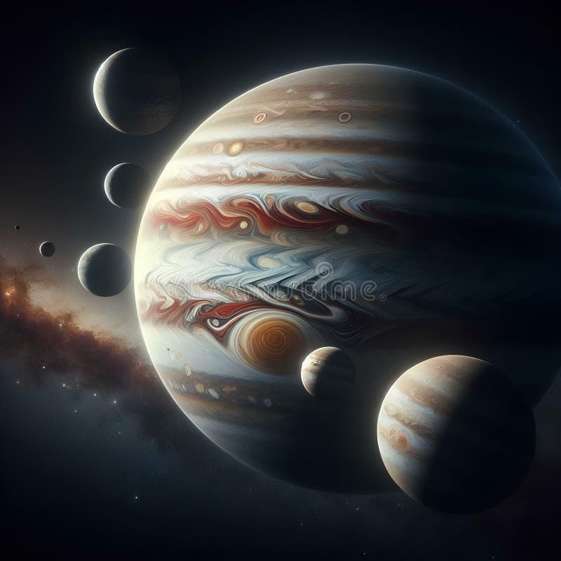 Artistic Image of the Planet Jupiter Stock Image - Image of poster ...