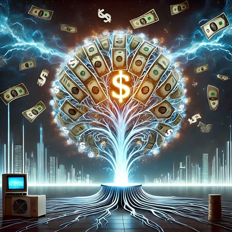 Artistic Illustration of a Money Tree Stock Image - Image of luck ...