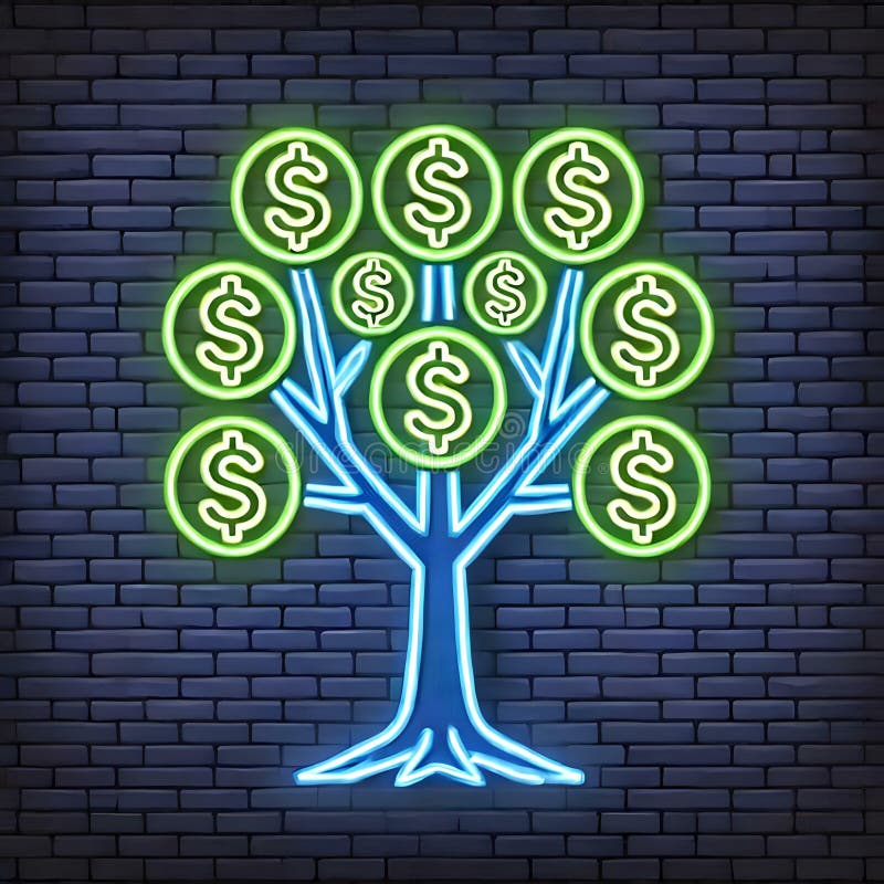 Artistic Illustration of a Money Tree Stock Illustration - Illustration ...