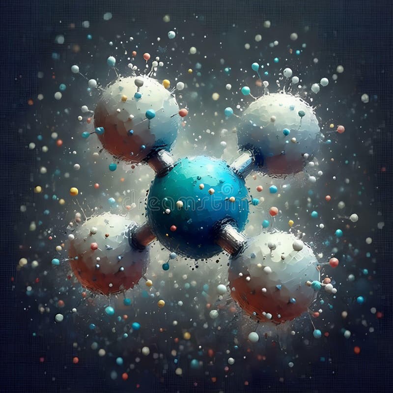 Chemical Bonds between Atoms Forming a Molecule Stock Illustration ...