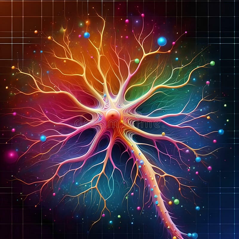 Artistic Illustration of a Neuron Stock Illustration - Illustration of ...
