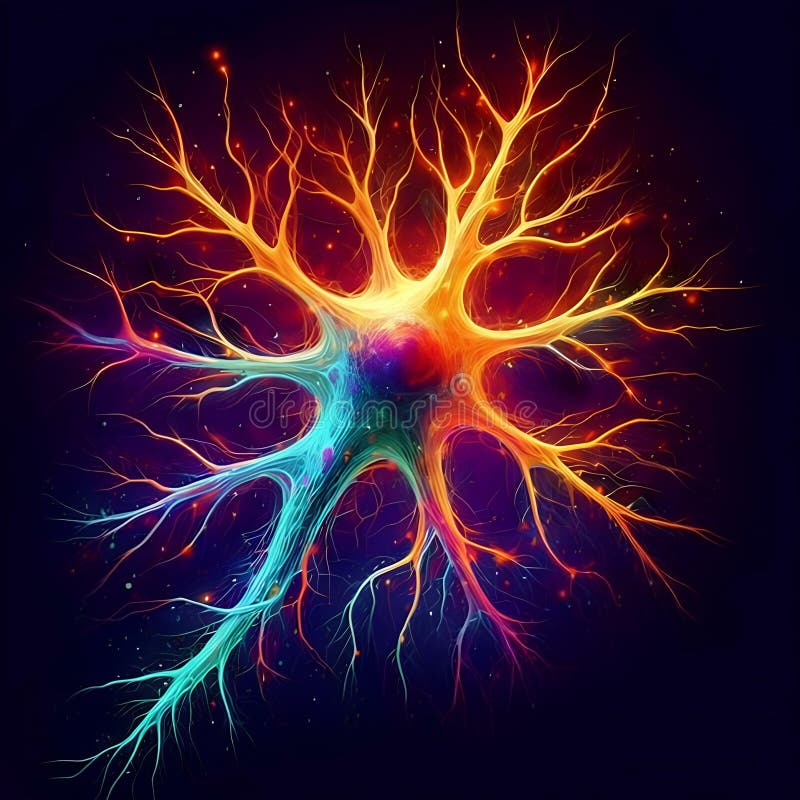 Artistic Illustration of a Neuron Stock Illustration - Illustration of ...