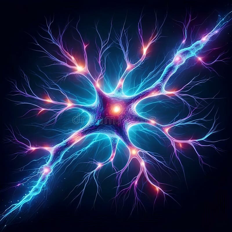 Artistic Illustration of a Neuron Stock Illustration - Illustration of ...
