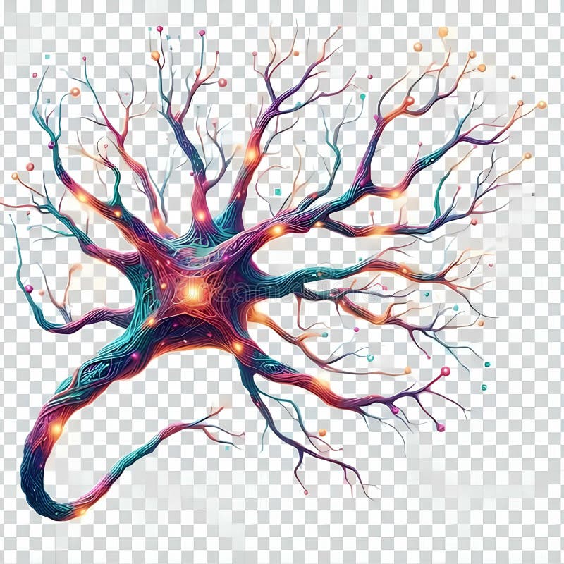 Artistic Illustration of a Neuron Stock Illustration - Illustration of ...