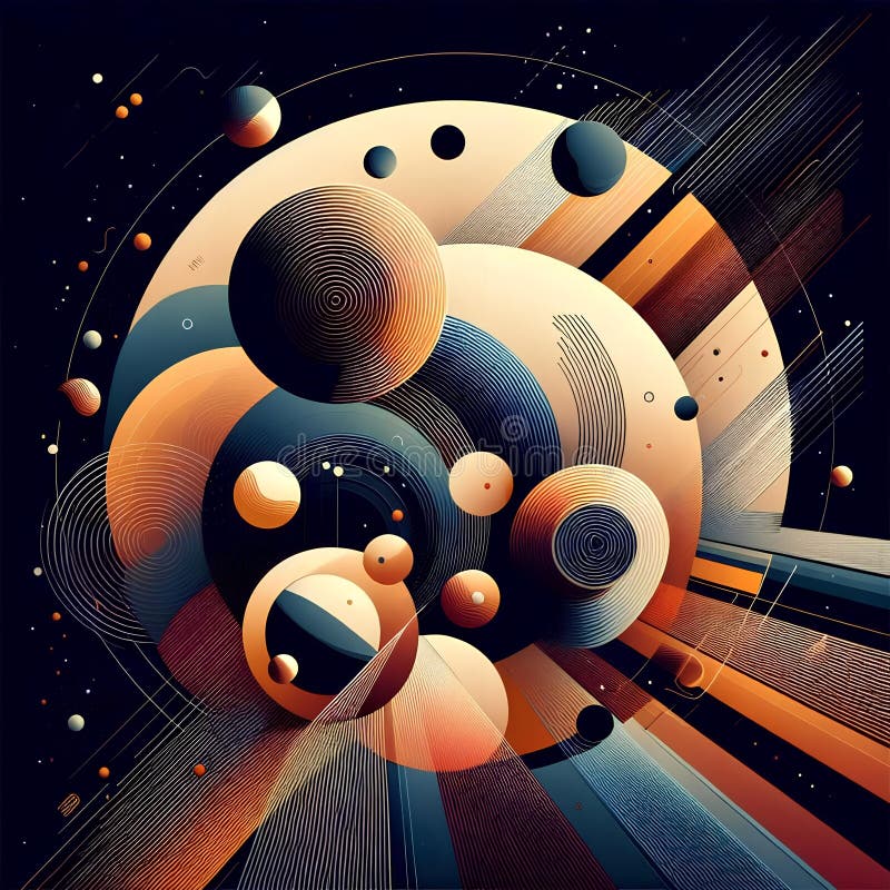 Abstract Image of the Solar System 3 Stock Illustration - Illustration ...