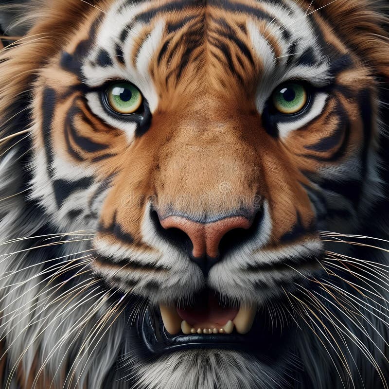 Hyperfocused Image of a 3d Tiger 2 Stock Illustration - Illustration of ...