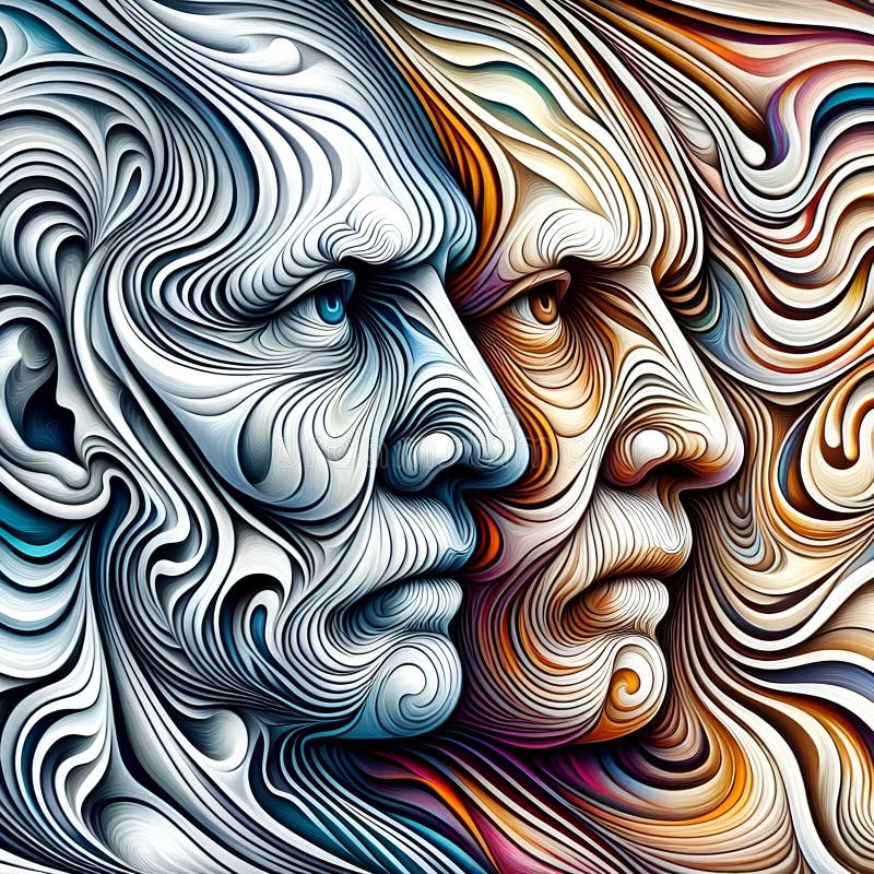 Artistic Illustration about Ambiguity and Choices Stock Illustration ...