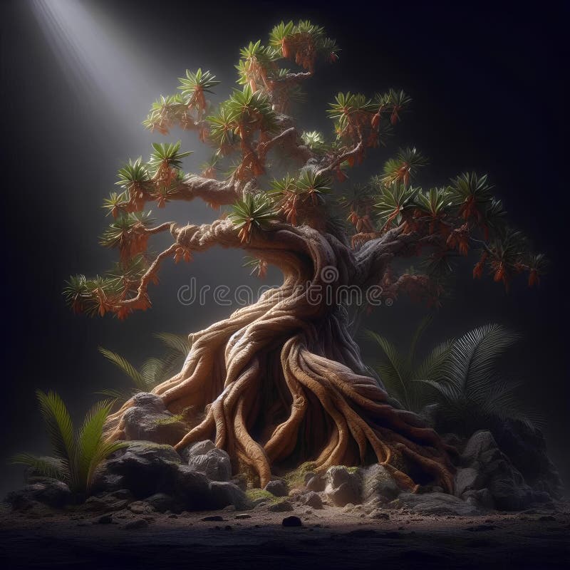 Illustration of a Holy Tree in 3d 2 Stock Illustration - Illustration ...