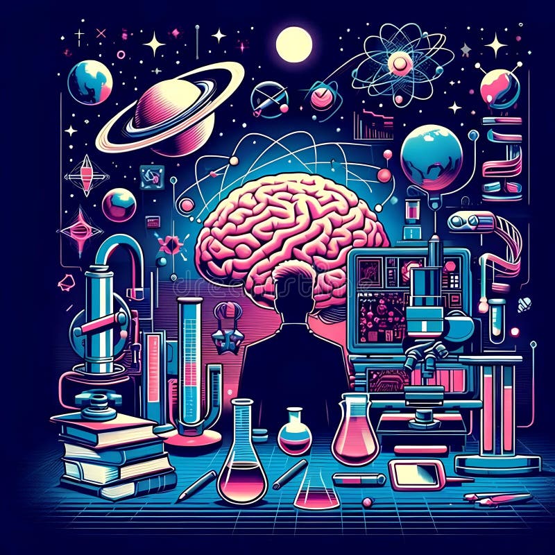 Illustration about the Science Developed by Humanity Stock Illustration ...