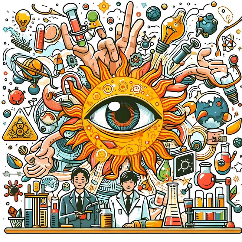 Illustration about the Science Developed by Humanity Stock Illustration ...