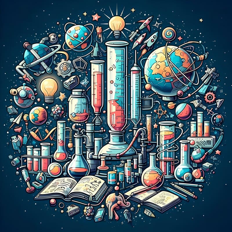 Illustration about the Science Developed by Humanity Stock Illustration ...