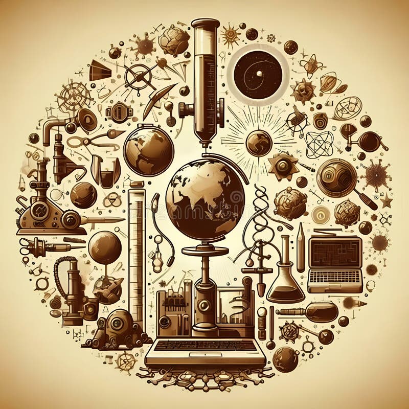 Illustration about the Science Developed by Humanity Stock Illustration ...