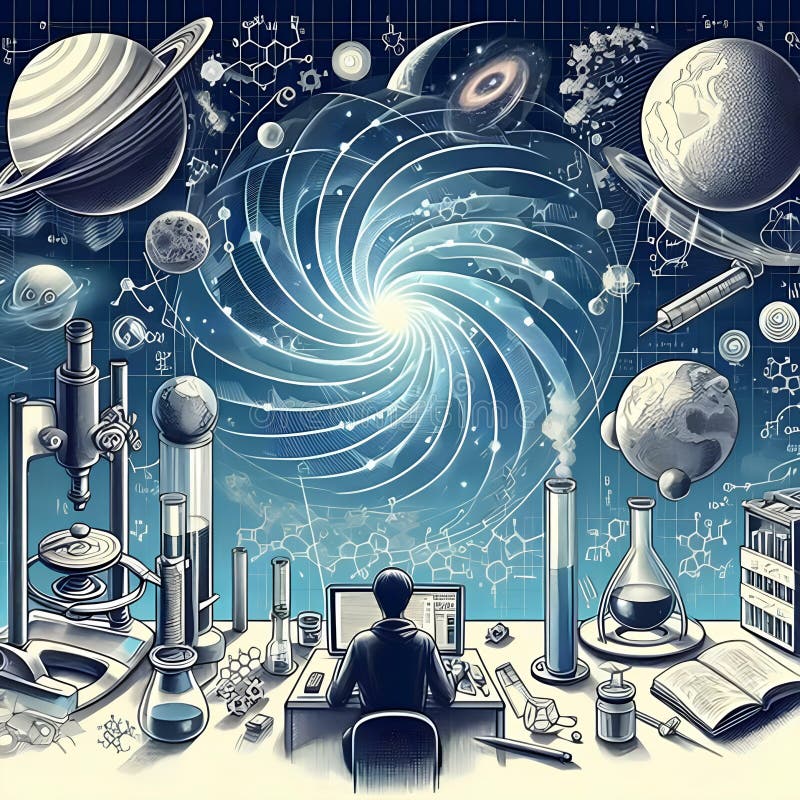 Illustration about the Science Developed by Humanity Stock Illustration ...