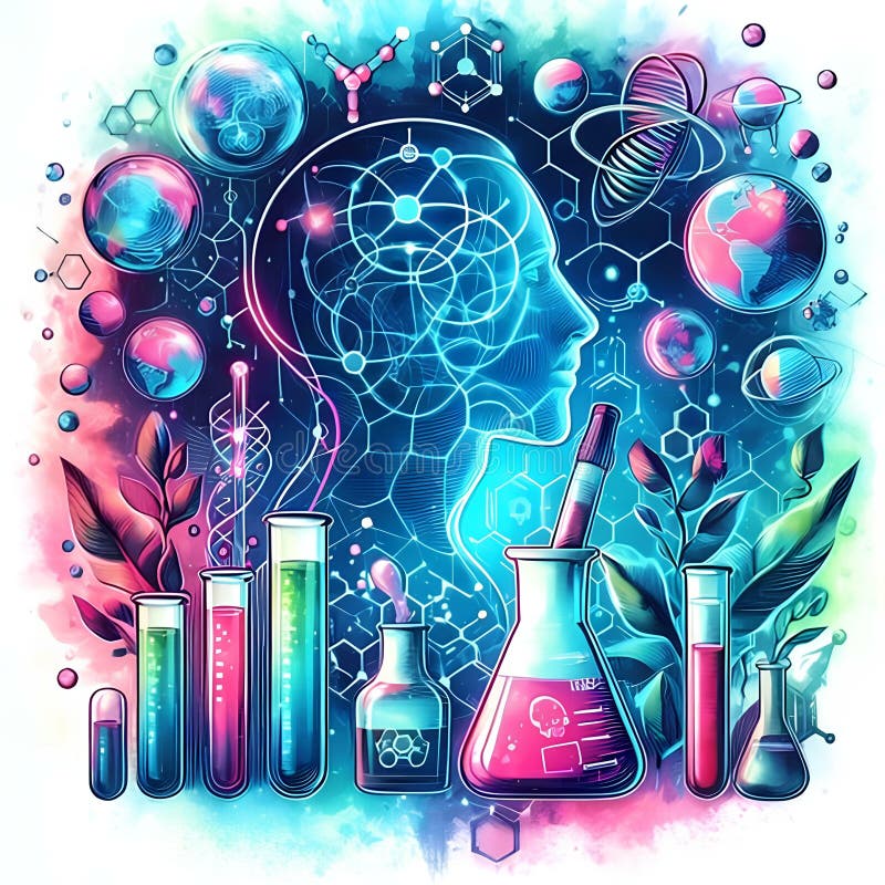 Illustration about the Science Developed by Humanity Stock Illustration ...