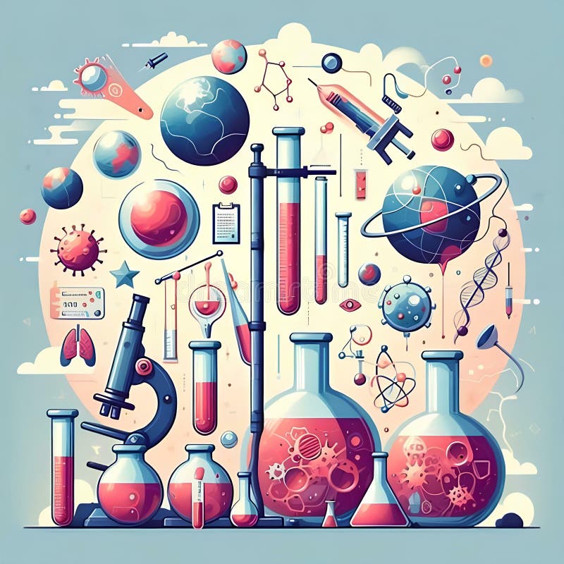 Illustration about the Science Developed by Humanity Stock Illustration ...