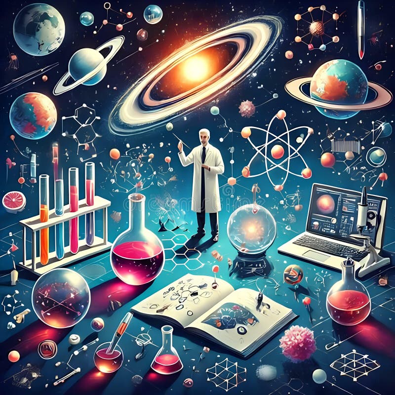 Illustration about the Science Developed by Humanity Stock Illustration ...