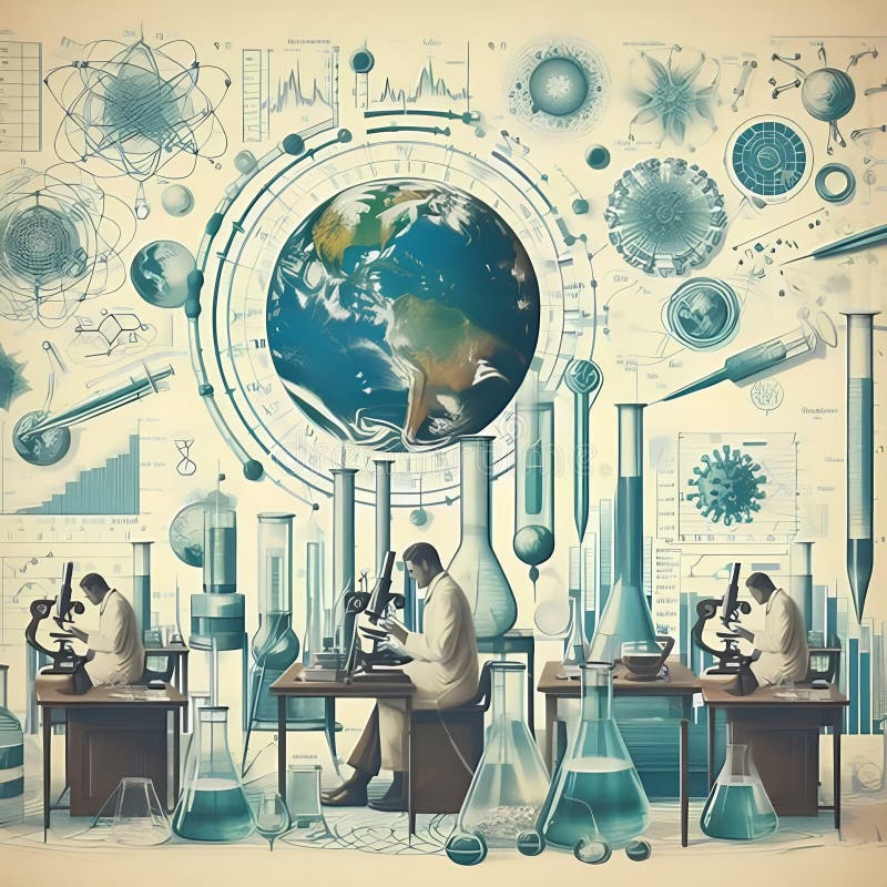 Illustration about the Science Developed by Humanity Stock Illustration ...