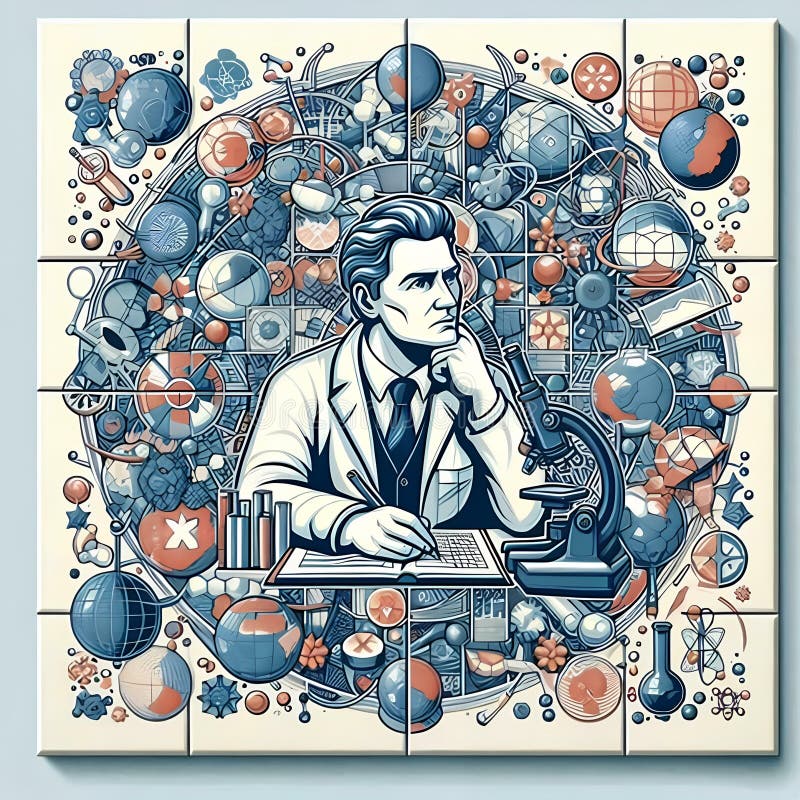 Illustration about the Science Developed by Humanity Stock Illustration ...