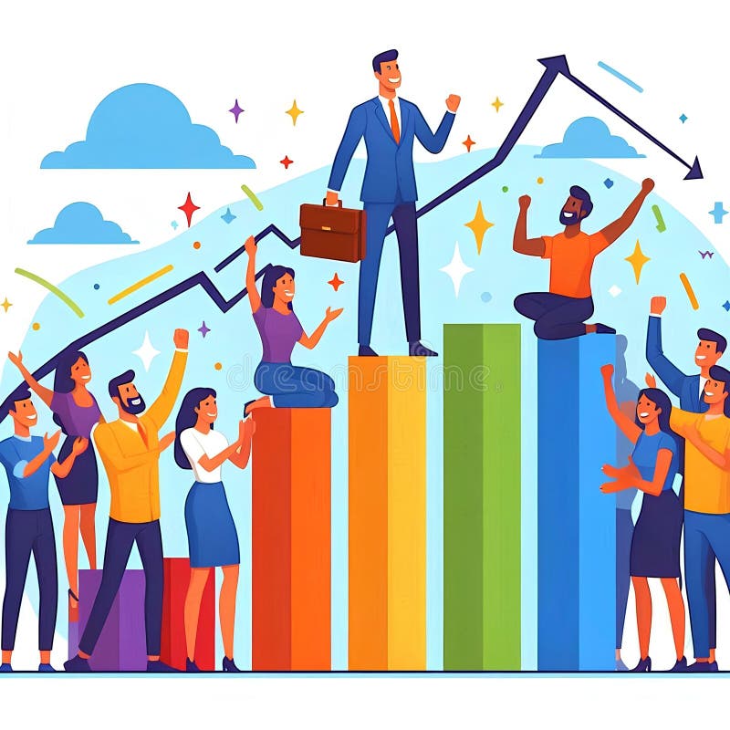 Artistic Image of a Growth Graph Stock Illustration - Illustration of ...