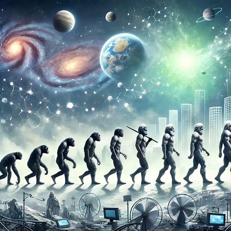 Illustration of the Evolution of Humanity Stock Illustration ...