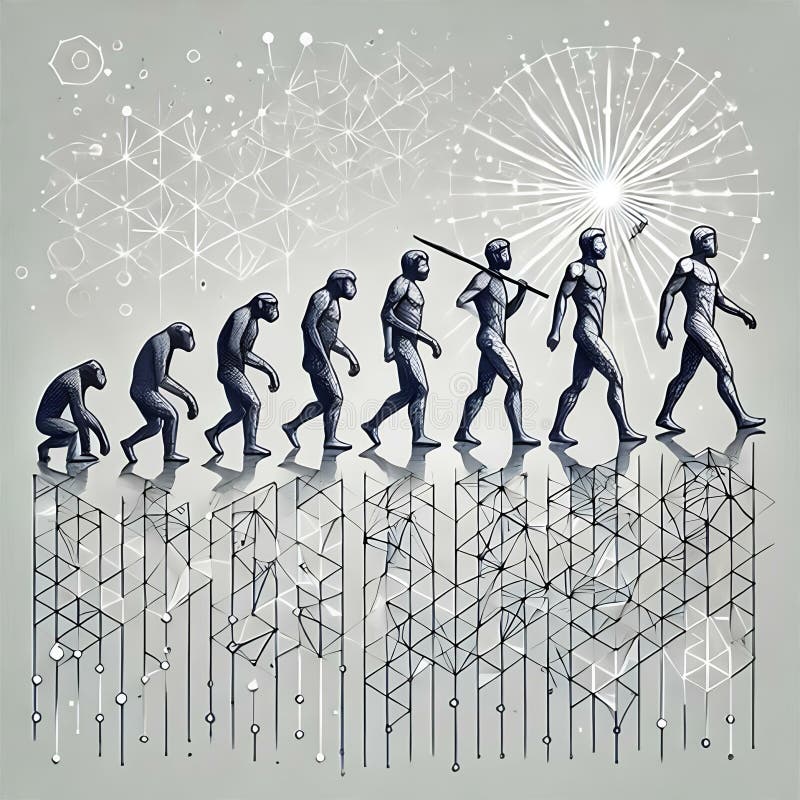 Illustration of the Evolution of Humanity Stock Illustration ...