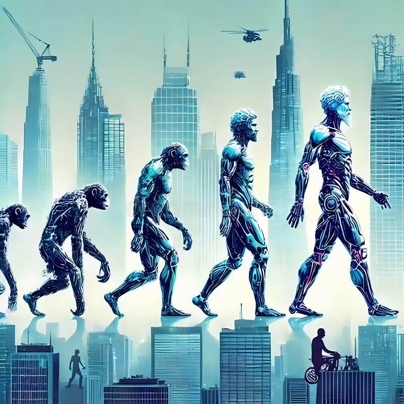 Illustration of the Evolution of Humanity Stock Illustration ...