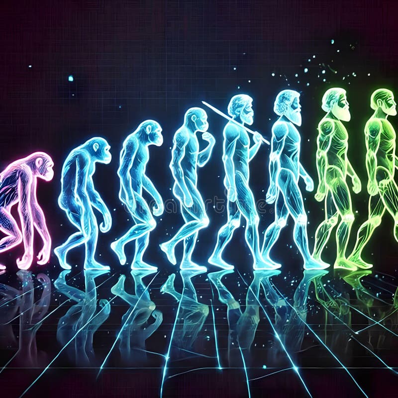 Illustration of the Evolution of Humanity Stock Illustration ...