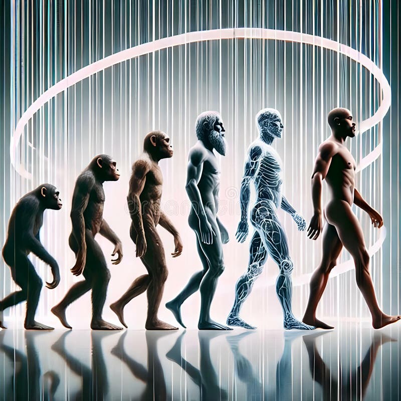 Illustration of the Evolution of Humanity Stock Illustration ...
