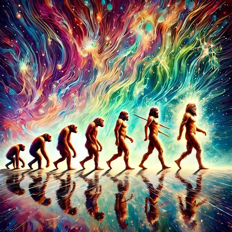 Illustration of the Evolution of Humanity Stock Illustration ...
