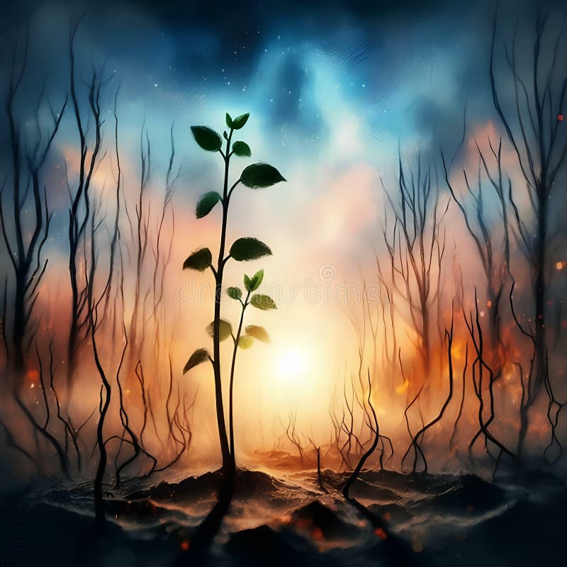 Plant that Symbolizes Hope and Rebirth Stock Illustration ...