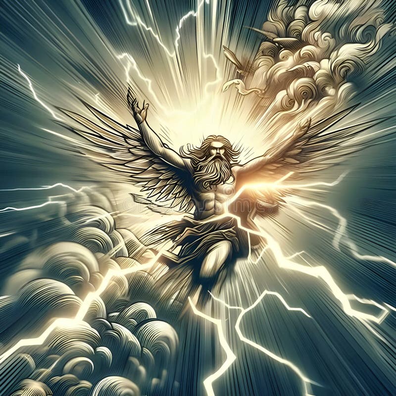 Illustration an Entity with the Power of Thunder Stock Illustration ...