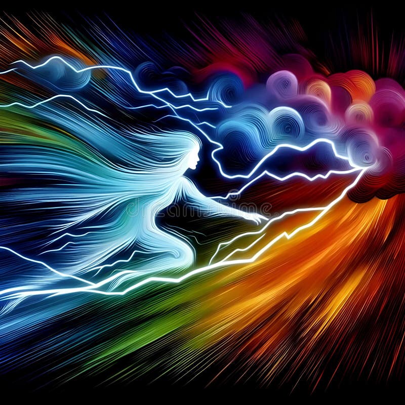 Illustration an Entity with the Power of Thunder Stock Illustration ...
