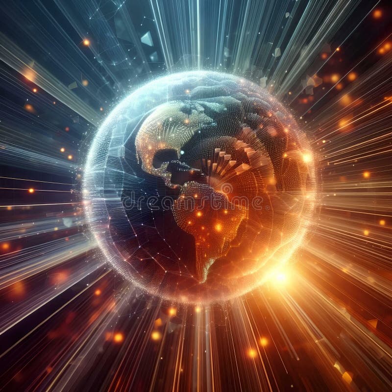 Artistic Illustration of a Sphere of Light Stock Illustration ...