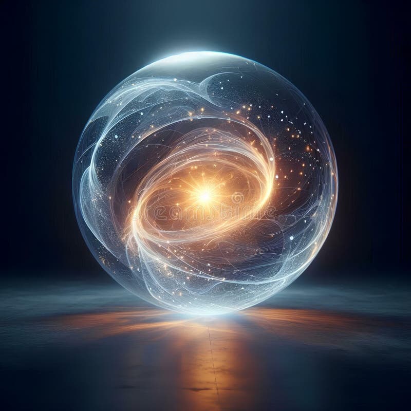 Artistic Illustration of a Sphere of Light Stock Illustration ...