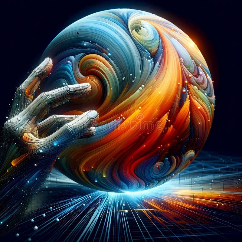 Artistic Illustration of a Sphere of Light Stock Illustration ...