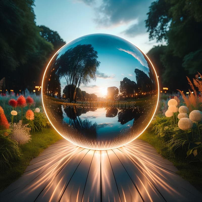 Artistic Illustration of a Sphere of Light Stock Illustration ...