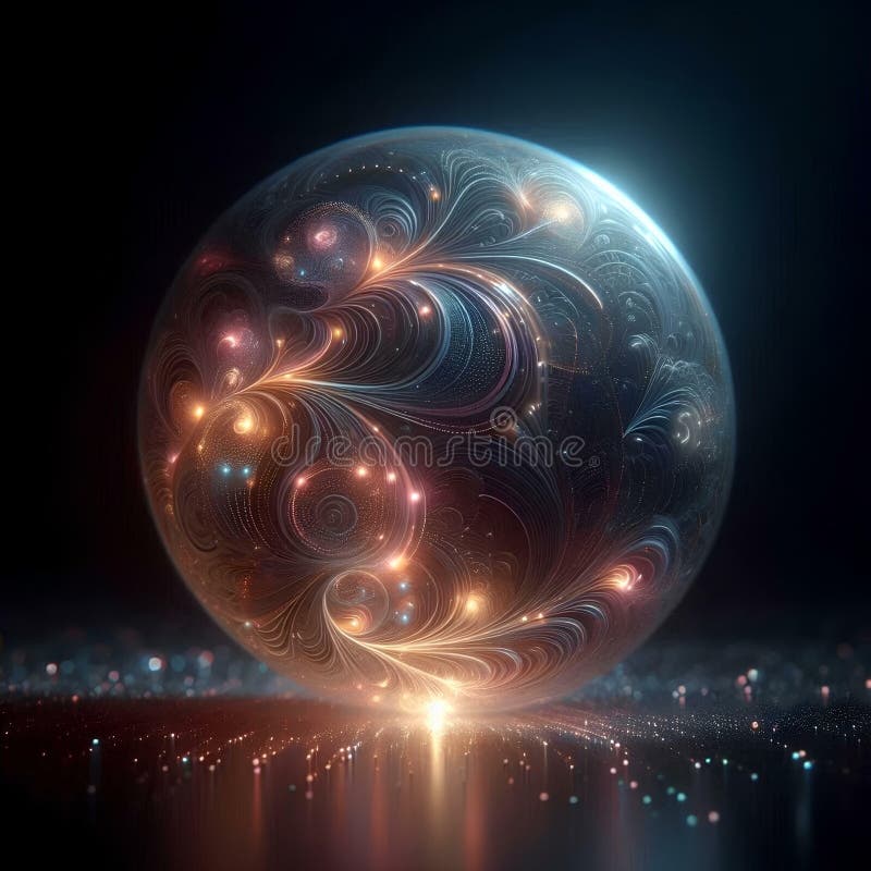 Artistic Illustration of a Sphere of Light Stock Illustration ...