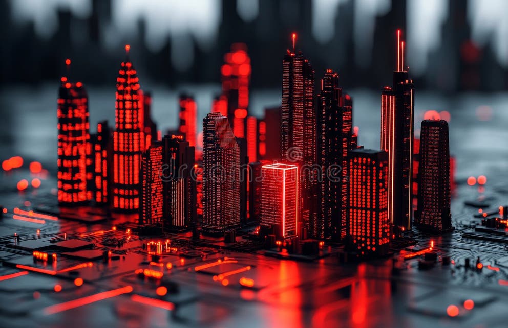 Graphic Representation of Digital Technology. Server Logic and Database ...