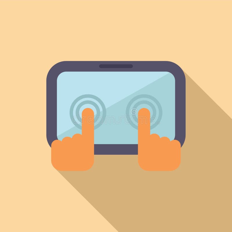 Dual Touch Interaction on Digital Tablet Illustration Stock Vector ...