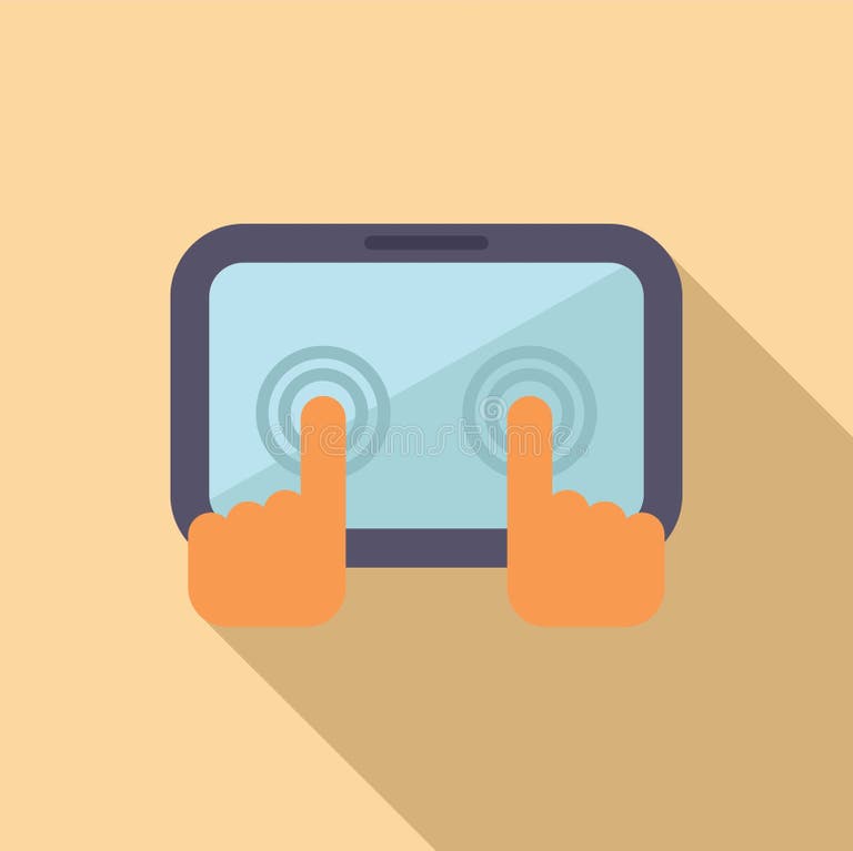 Dual Touch Interaction on Digital Tablet Illustration Stock Vector ...