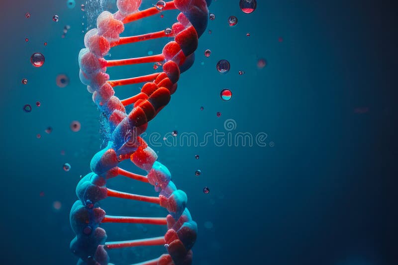 Graphic Representation of Human DNA Helix in Body Liquid. Generative AI ...