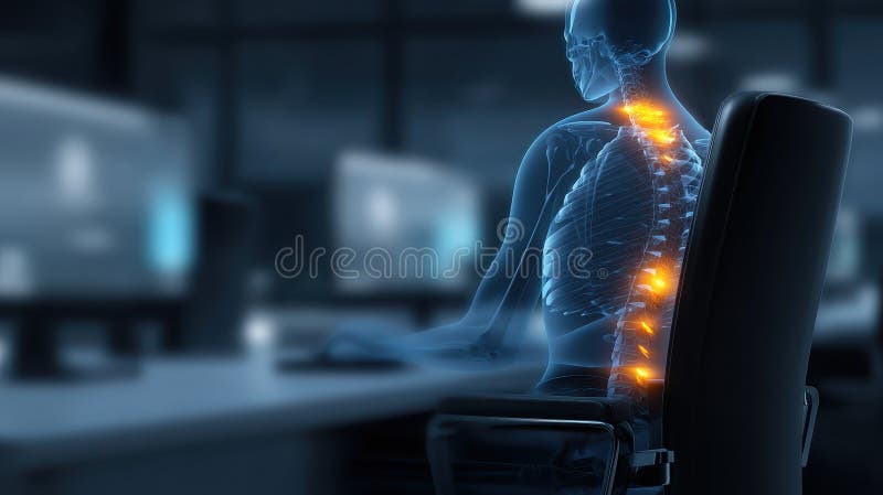 Digital Visualization of Spinal Pain Stock Image - Image of posture ...