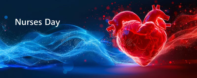 Graphic Representation of National Nurses Day with a Heart and ECG Line ...