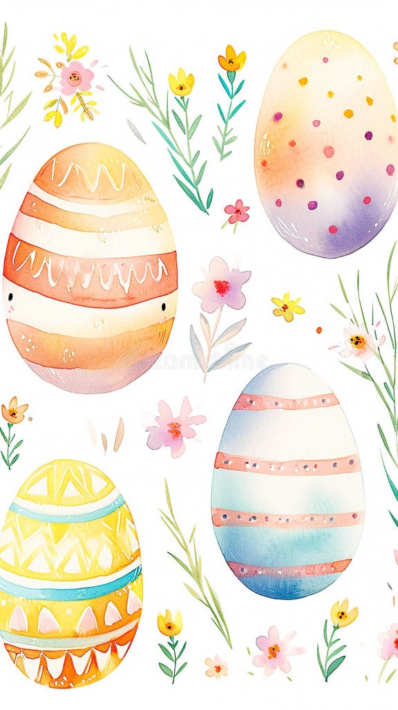 Graphic Representation of Painted Easter Eggs. Generative Ai Stock ...