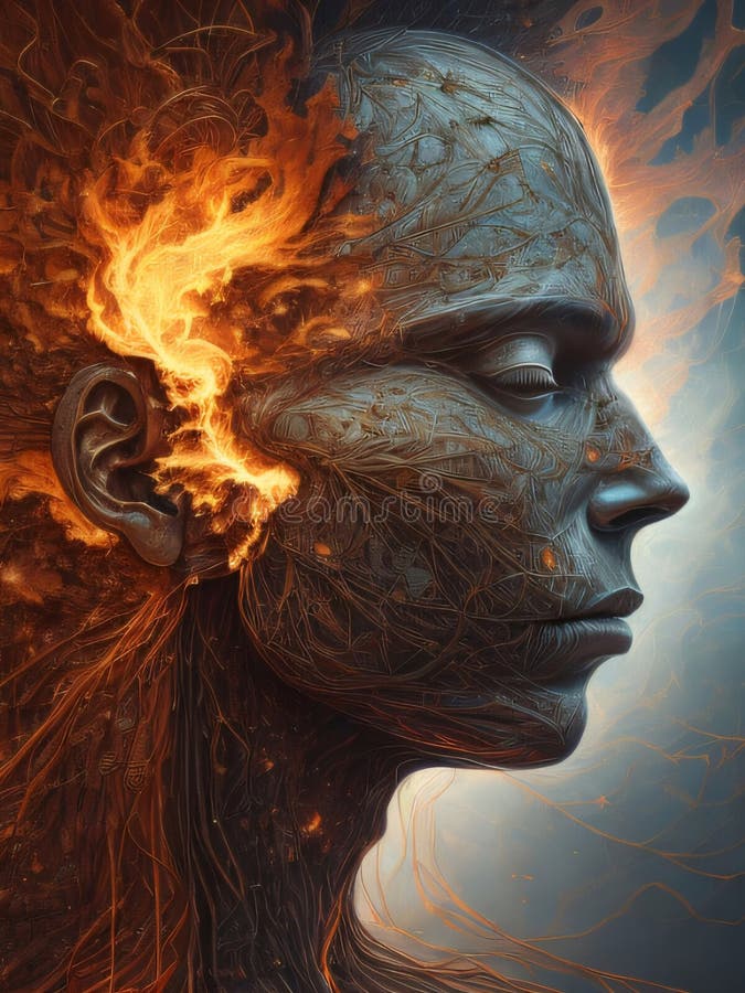 Graphic Representation Portraying a Combination of Human Profile and ...